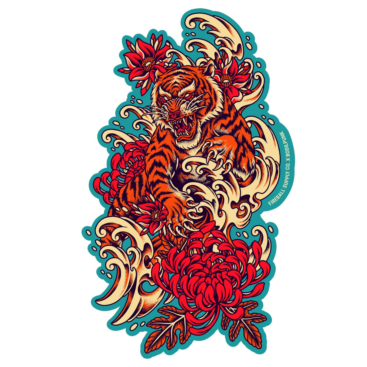 Fireball Bodilpunk Tiger Sticker - 1 Sticker – Fireball Supply